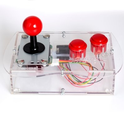 Clear BASIC Mini Monster Retro Gaming Joystick Kit - Cherry Red