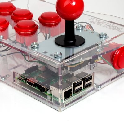 Clear BASIC Arcade Controller Kit for Raspberry Pi - Cherry Red