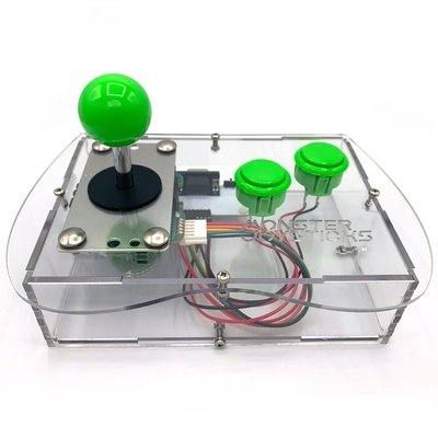 Clear Mini Monster Retro Gaming Joystick Kit - Jelly Green