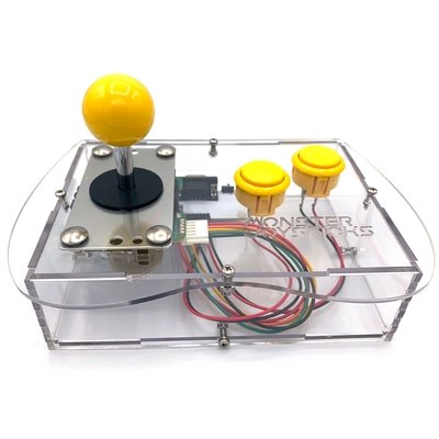 Clear Mini Monster Retro Gaming Joystick Kit - Mellow Yellow