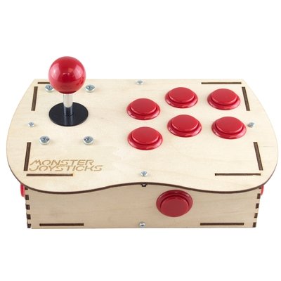 Plywood Deluxe Arcade Controller Kit for Raspberry Pi - Cherry Red