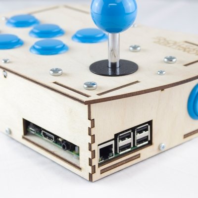 Plywood Deluxe Arcade Controller Kit for Raspberry Pi - Ice Blue